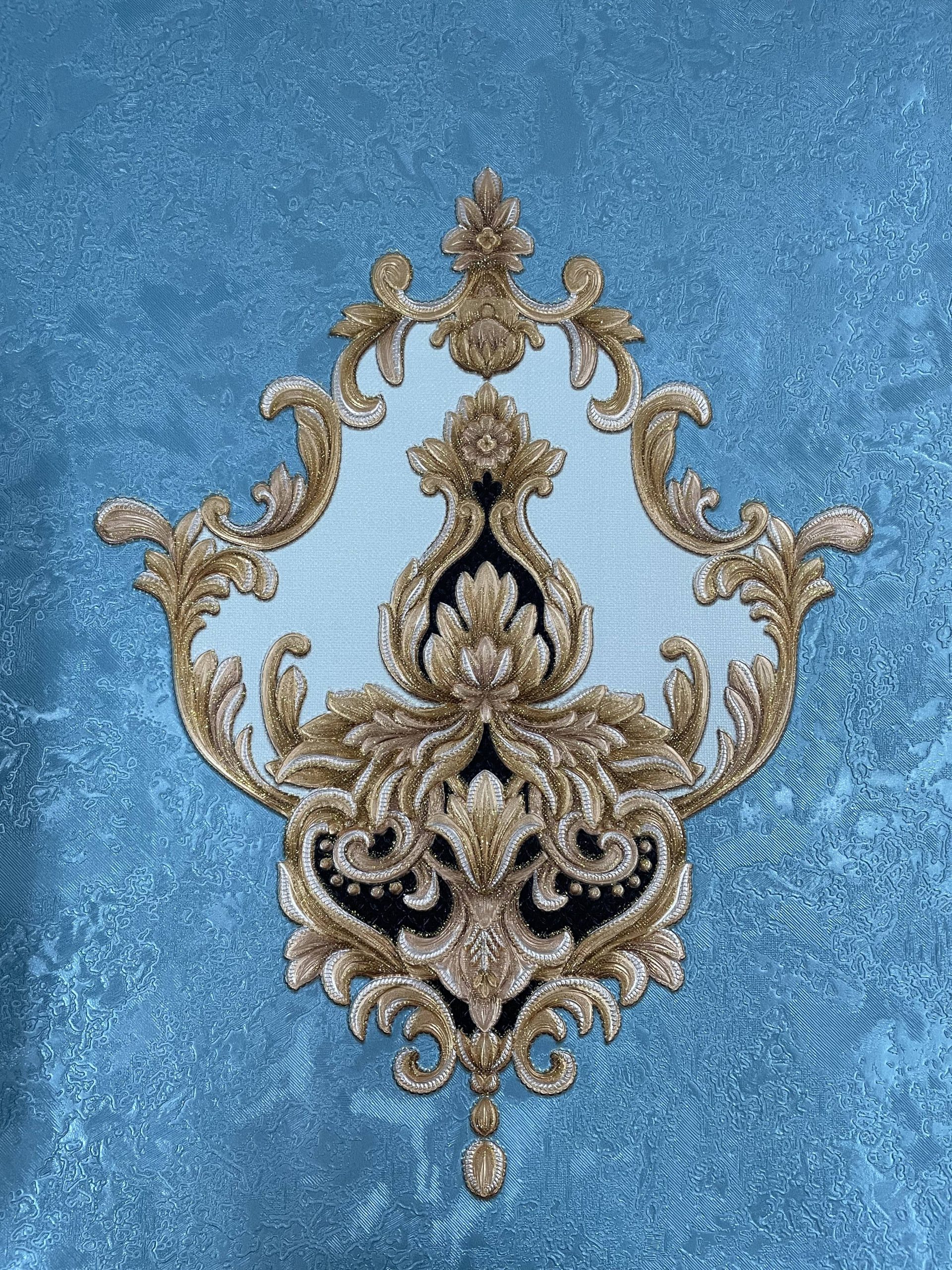 Gold edging pattern european wallpaper